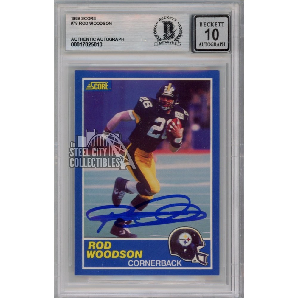 Rod Woodson 1989 Score Autograph Card #78 BAS 10 | Steel City Collectibles