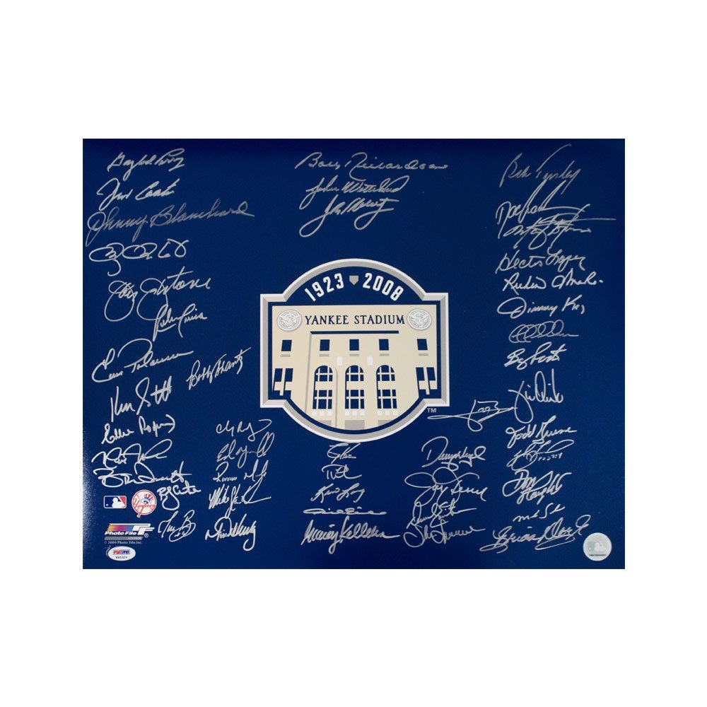 New York Yankees Greats Autographed 16x20 Photo (46 Signatures) - PSA/DNA LOA | Steel City ...