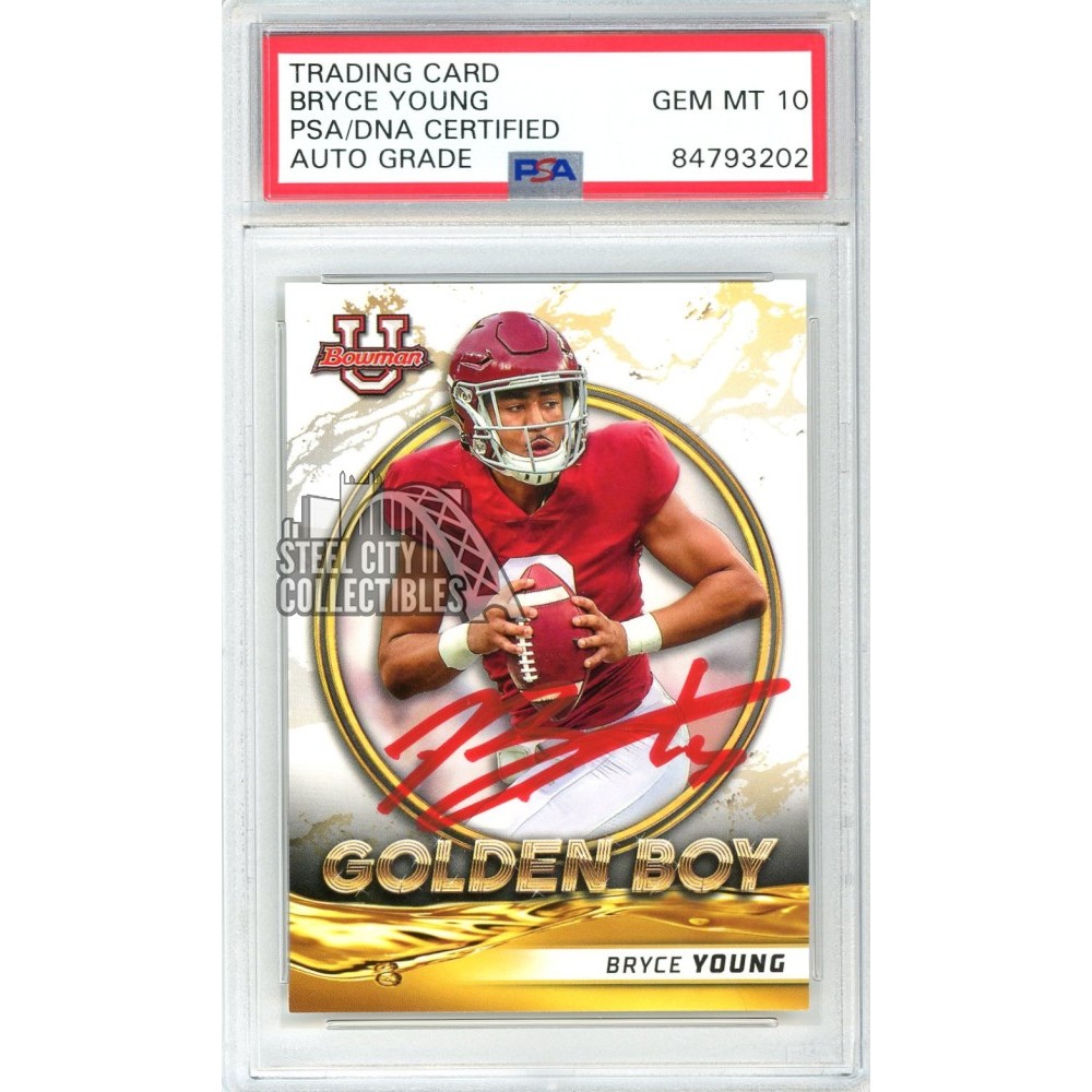 Bryce Young 2022 Bowman University Golden Boy Autograph Card #GB-3 PSA ...