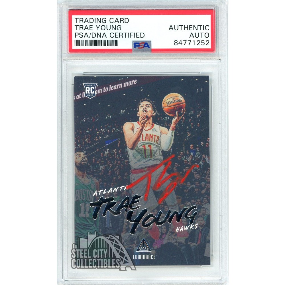 Trae Young 2018-19 Panini Luminance Autograph Rookie Card #139 PSA/DNA ...