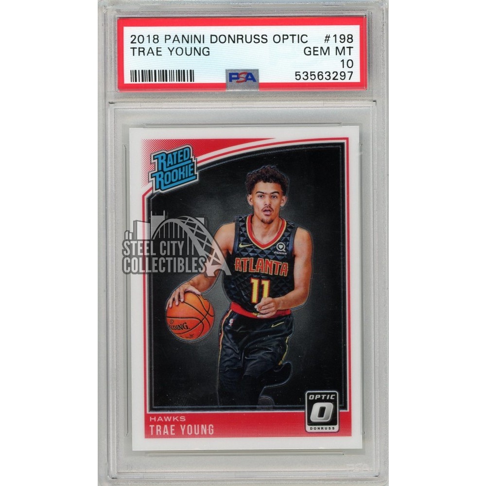 Trae Young 2018-19 Panini Donruss Optic Rookie Card #198 PSA 10 Gem ...