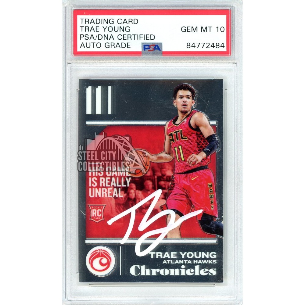 Trae Young 2018-19 Panini Chronicles Autograph RC Card #532 PSA/DNA 10 ...
