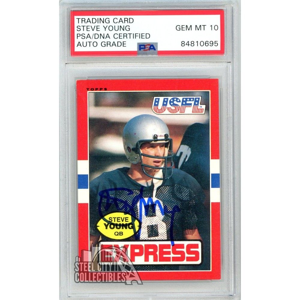 Steve Young 1985 Topps Autograph Card #65 PSA/DNA 10 | Steel City ...