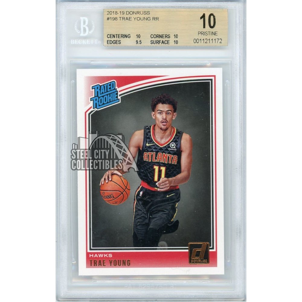 Trae Young 2018-19 Donruss Rated Rookie Card #198 BGS - 10 Pristine ...