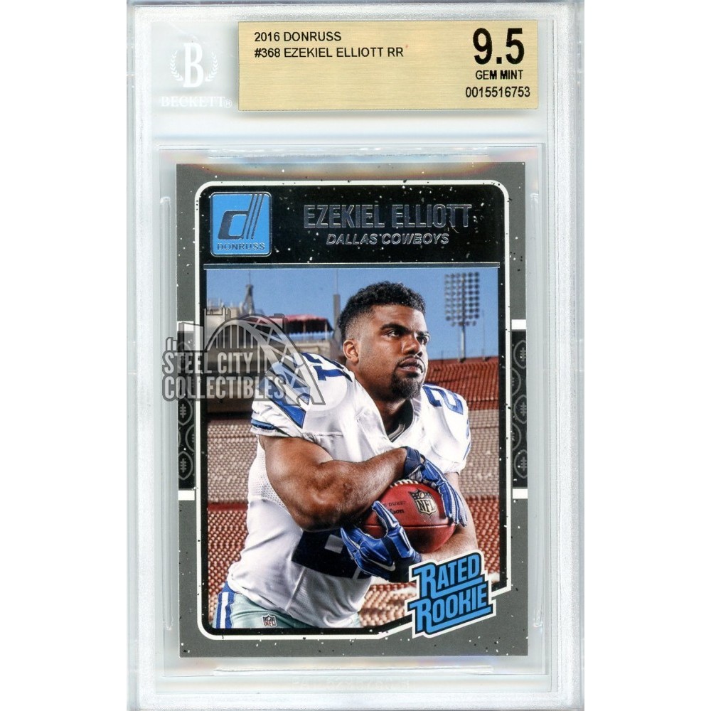 Ezekiel Elliott 2016 Panini Donruss Rated Rookie Card #368 BGS 9.5 Gem ...