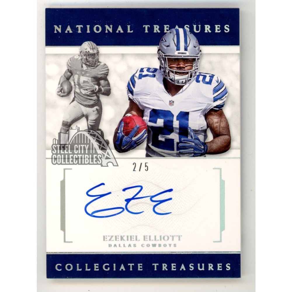 Ezekiel Elliott 2016 Panini National Treasures Autograph Rookie Card #3 ...