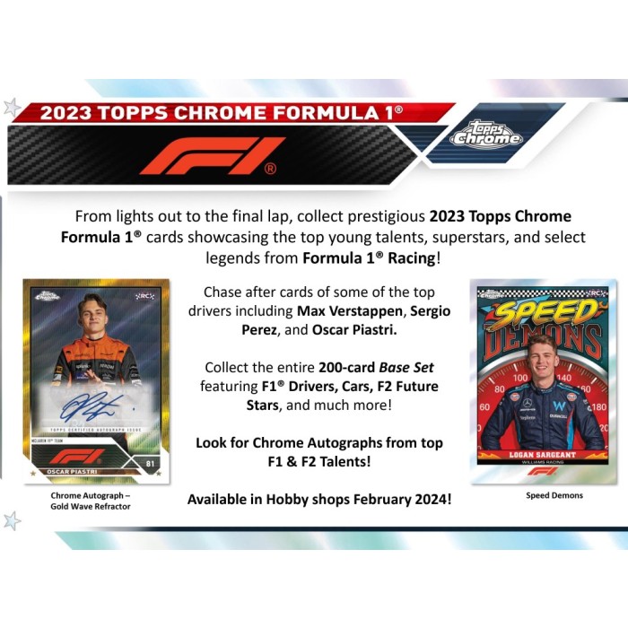 2023 Topps Chrome Formula 1 F1 Racing Hobby 12-Box Case | Steel City ...
