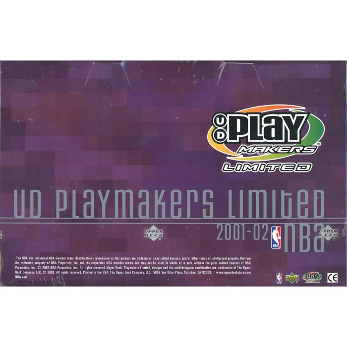2001-02 Upper Deck Playmakers Basketball Hobby Box | Steel City ...