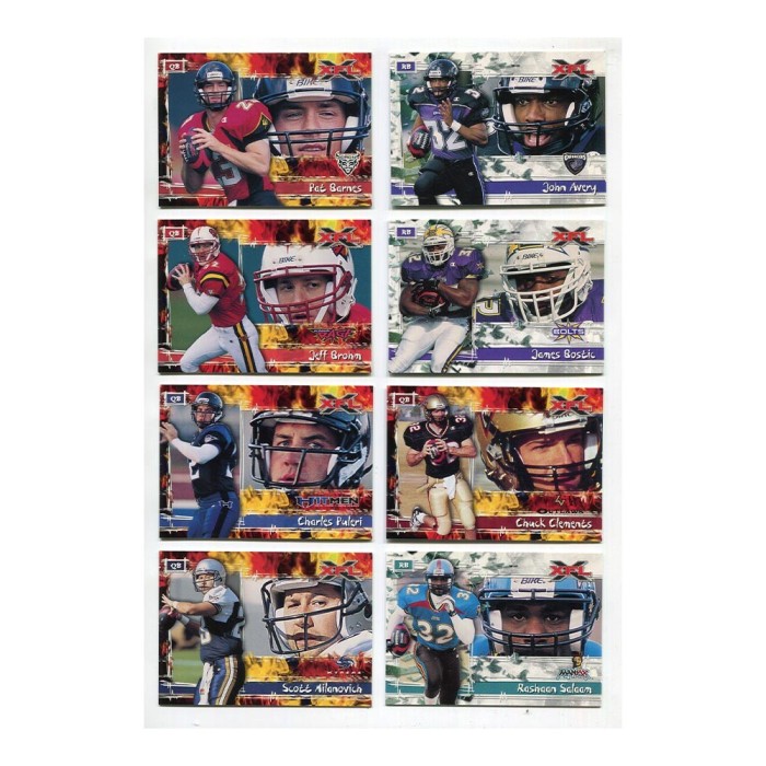 2001 Topps XFL Football Sealed 4-Card Promo Pack (2-Pack Bundle ...