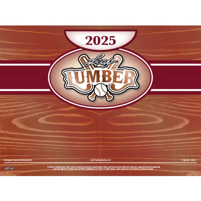 2025 Leaf Lumber Baseball Hobby Box | Steel City Collectibles