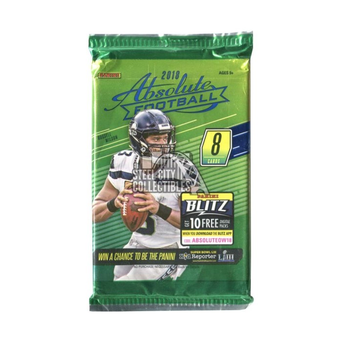 2018 Panini Absolute Football Blaster Pack | Steel City Collectibles