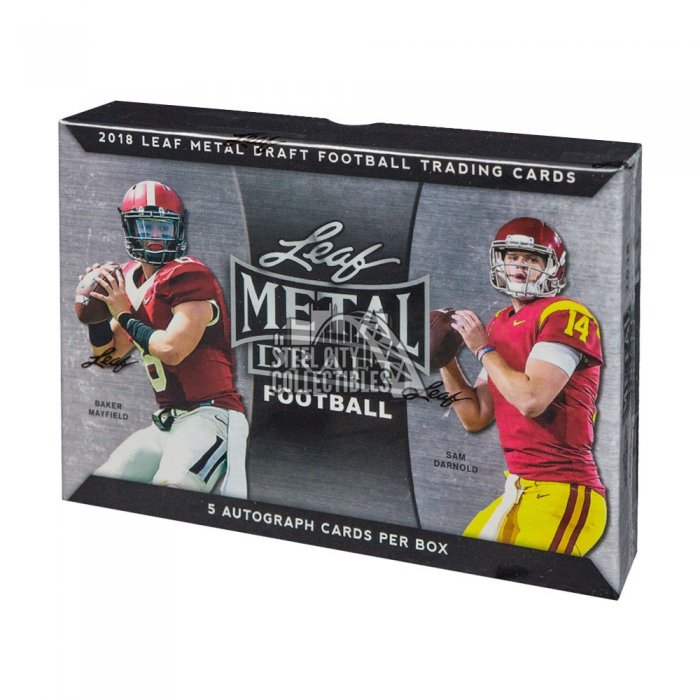 2018 Leaf Metal Draft Football Hobby Box | Steel City Collectibles