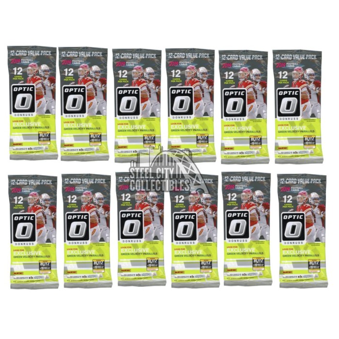 2019 Panini Donruss Optic Football Fat Pack 12-Pack Lot | Steel City ...
