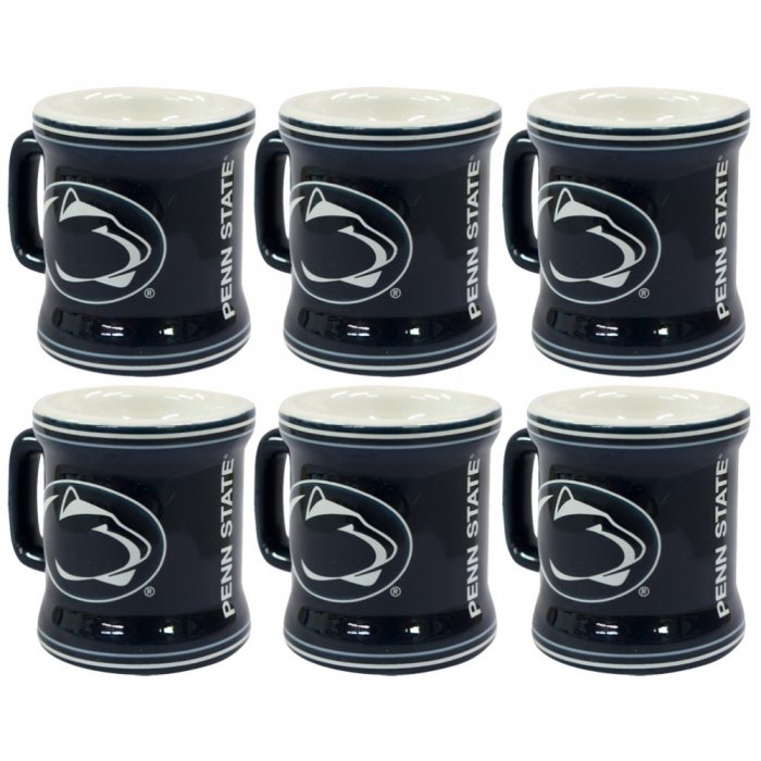 Penn State Nittany Lions PSU Sculpted Mini Mug Shot Glass - Set of 6 ...