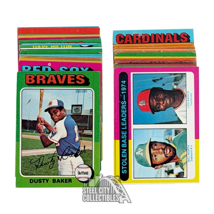 1975 Topps Baseball Assorted 49 Low Grade Card Lot (No Duplicates ...