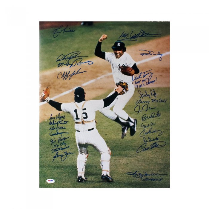 1977 New York Yankees Autographed 16x20 Photo (24 Signatures) - PSA/DNA ...
