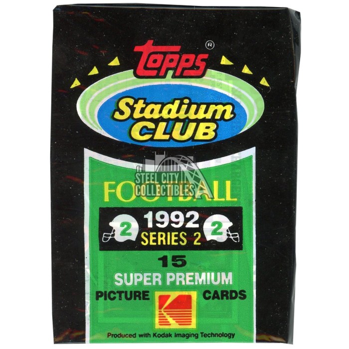 1992 Topps Stadium Club Series 2 Football Wax Pack | Steel City ...