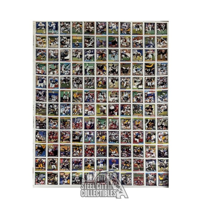 1992 Topps Football Cards Uncut Sheet (Jim Harbaugh) | Steel City ...