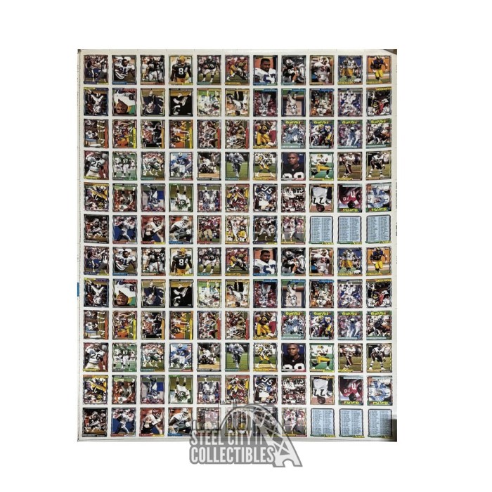 1992 Topps Football Cards Uncut Sheet (Sterling Sharpe) | Steel City ...