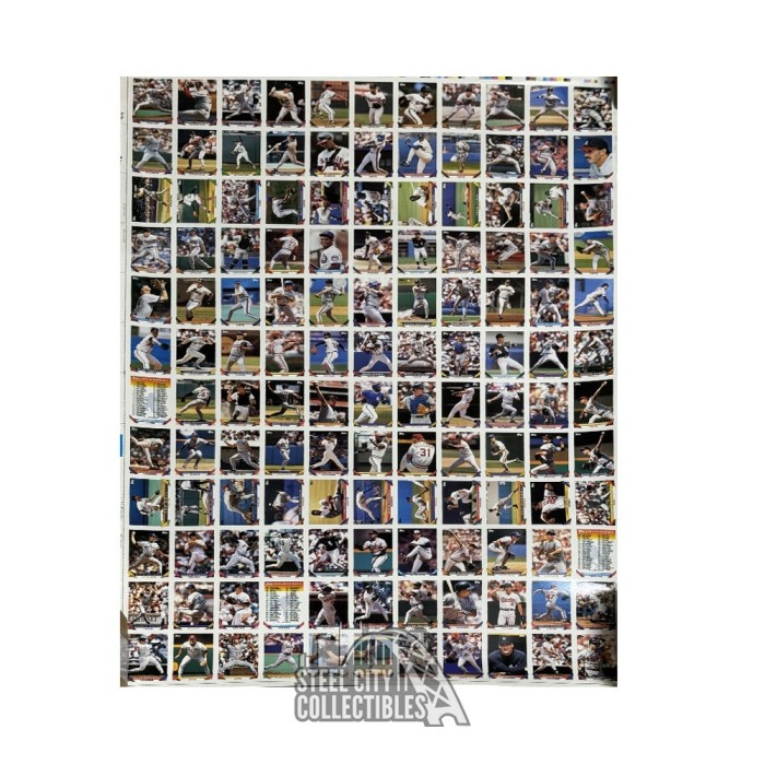 1993 Topps Baseball Cards Uncut Sheet (Barry Bonds) Slight Damage ...