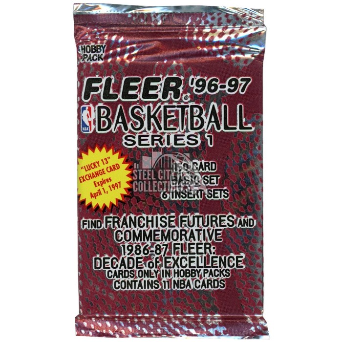 1996-97 Fleer Basketball Series 1 Hobby 11 Card Pack | Steel City ...