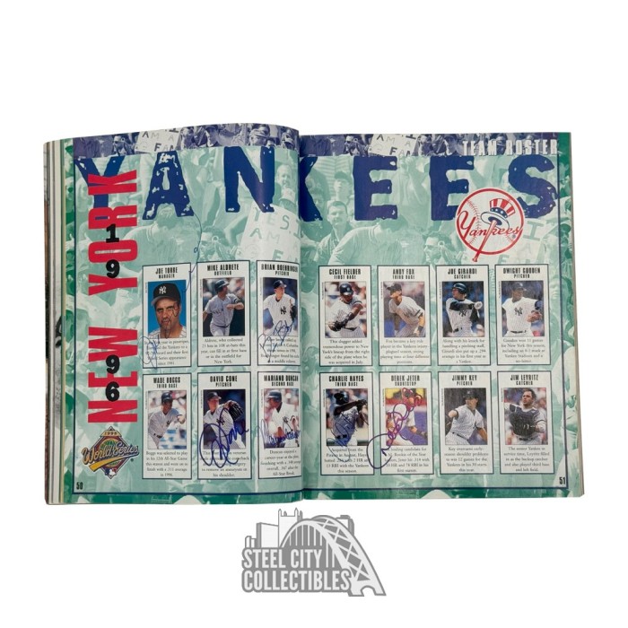 New York Yankees Autographed 1996 World Series Program - BAS LOA (21 ...