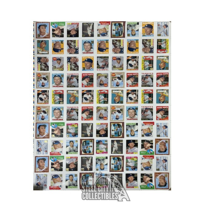 1996 Topps Mickey Mantle Commemorative Reprint Baseball Card Uncut ...