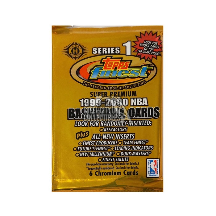 1999-00 Topps Finest Series 1 Basketball Hobby Pack | Steel City ...