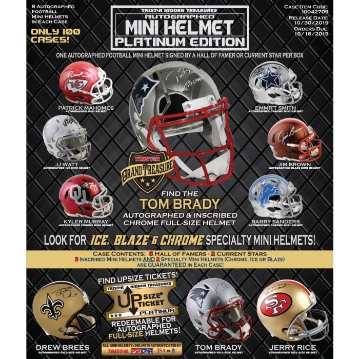 2019 Tristar Football Autographed Mini Helmet Platinum Edition 8-Box ...