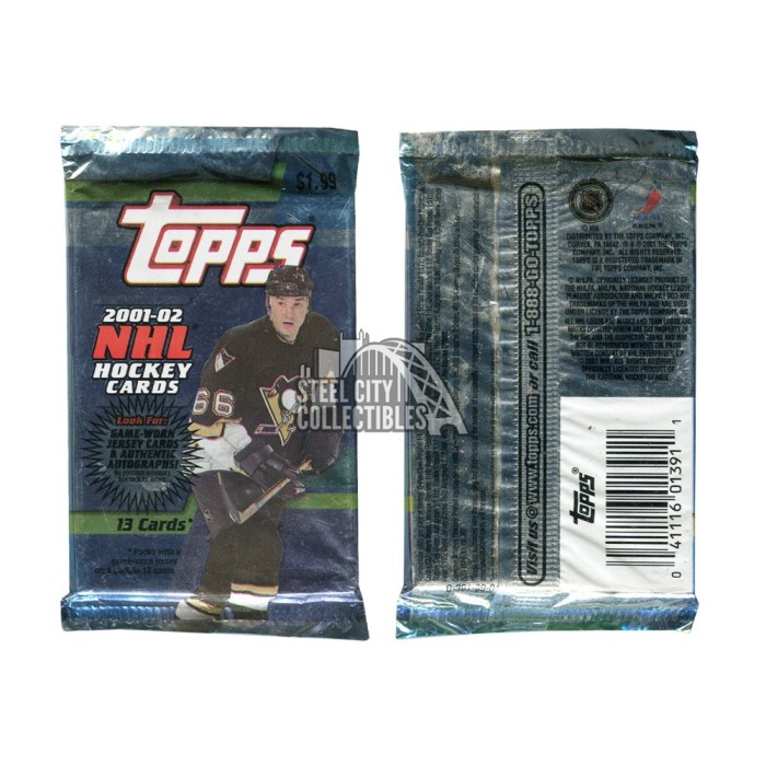 2001-02 Topps NHL Hockey 13-Card Pre-Priced Retail Pack | Steel City ...
