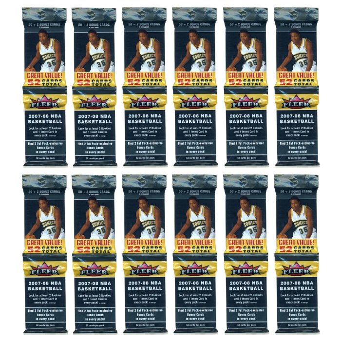 2007-08 Fleer Basketball Rack Pack 12-Pack Lot | Steel City Collectibles