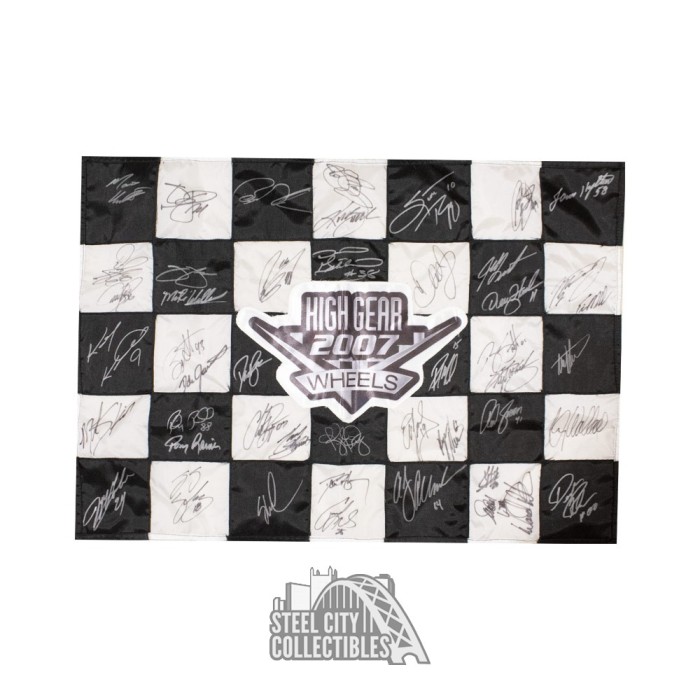 2007 NASCAR Autographed High Gear 2007 Flag - BAS LOA (45 Signatures ...