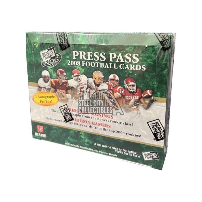 2008 Press Pass Football Hobby Box | Steel City Collectibles
