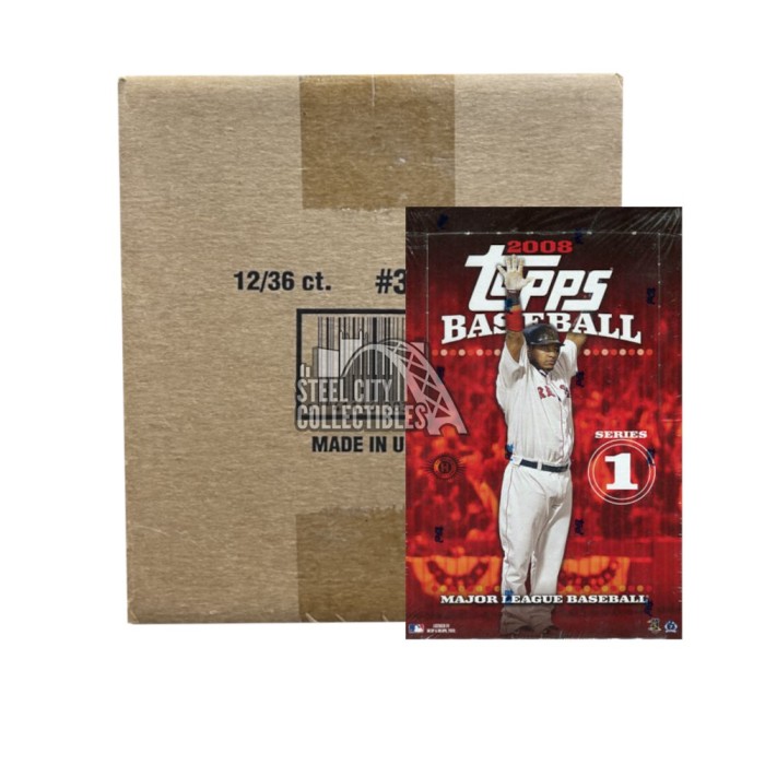 2008 Topps Series 1 Baseball Hobby 12-Box Case | Steel City Collectibles