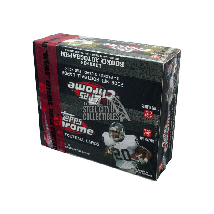 2008 Topps Chrome Football 24 Pack Retail Box - Square | Steel City ...