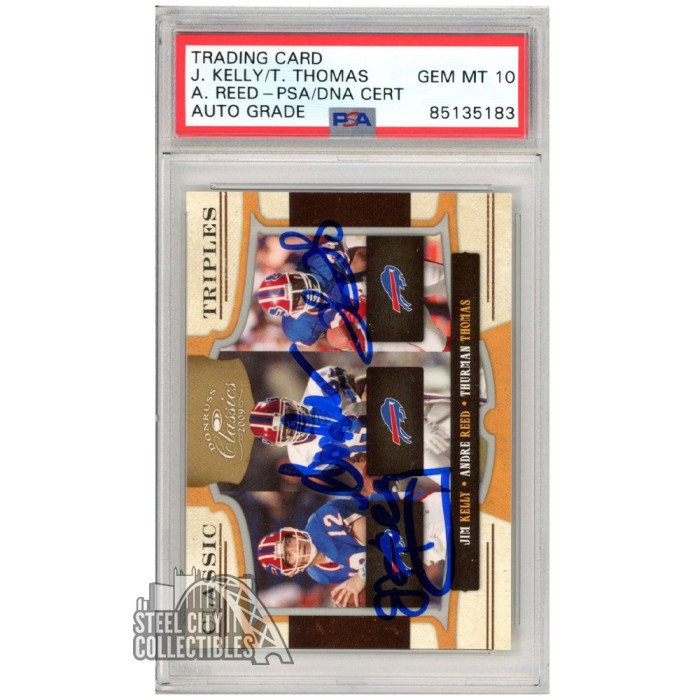 Jim Kelly, Andre Reed, Thurman Thomas 2009 Donruss Classics Triplets ...