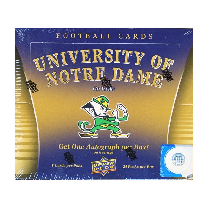 2013 Upper Deck University of Notre Dame Irish Football Hobby Box ...