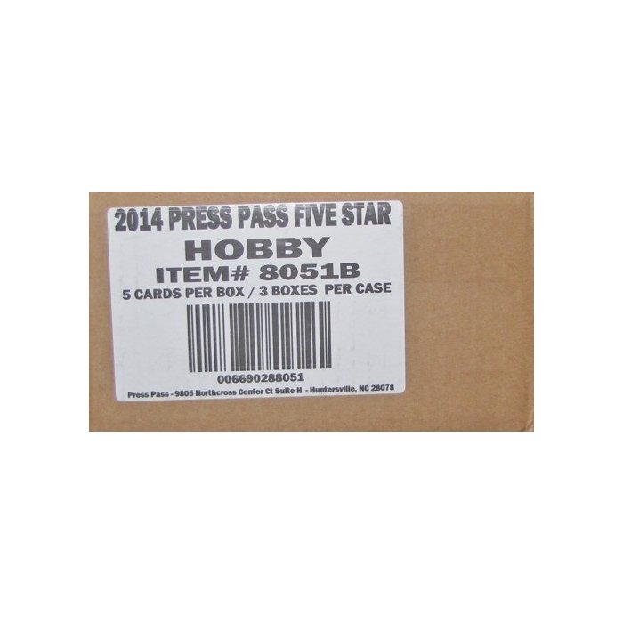 2014 Press Pass Five Star Hobby Racing 3-Box Case | Steel City Collectibles