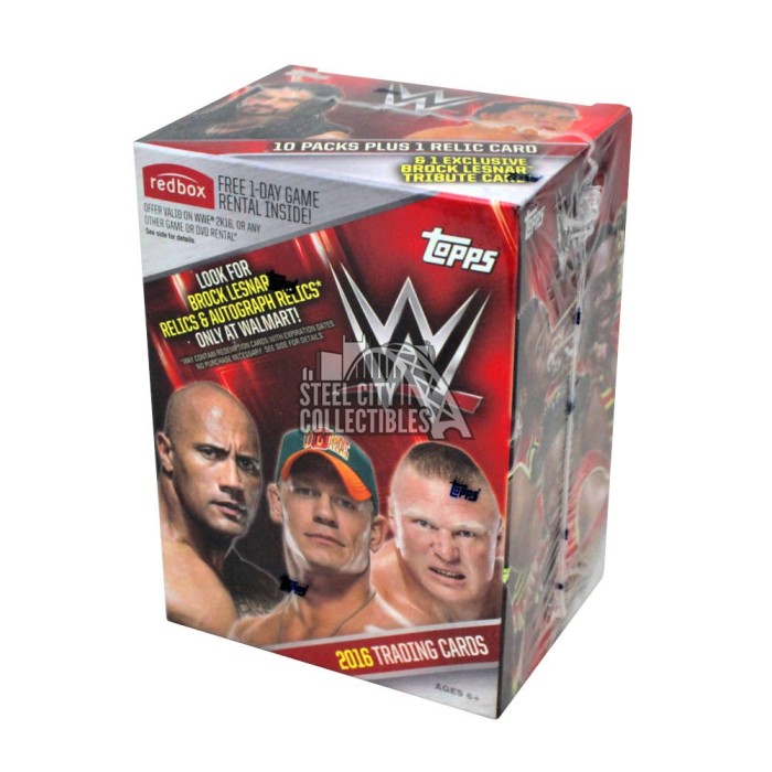 2016 Topps WWE Wrestling 10ct Blaster Box - Walmart Version | Steel ...