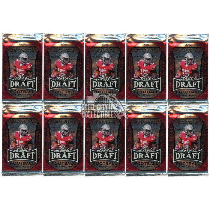 2016 Leaf Draft Football Retail 10-Pack Lot | Steel City Collectibles