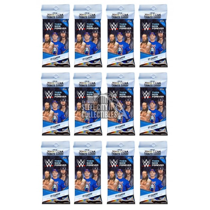 2017 Topps WWE Wrestling Then Now and Forever Fat Pack 12-Pack Lot | Steel City Collectibles
