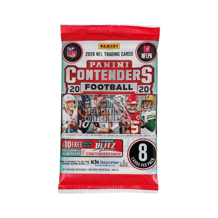2020 Panini Contenders Football Gravity Feed Pack | Steel City Collectibles