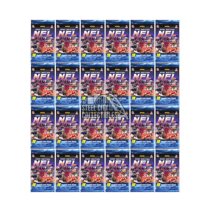 2021 Panini NFL Five Trading Card Game Booster Pack 24-Pack Lot | Steel ...