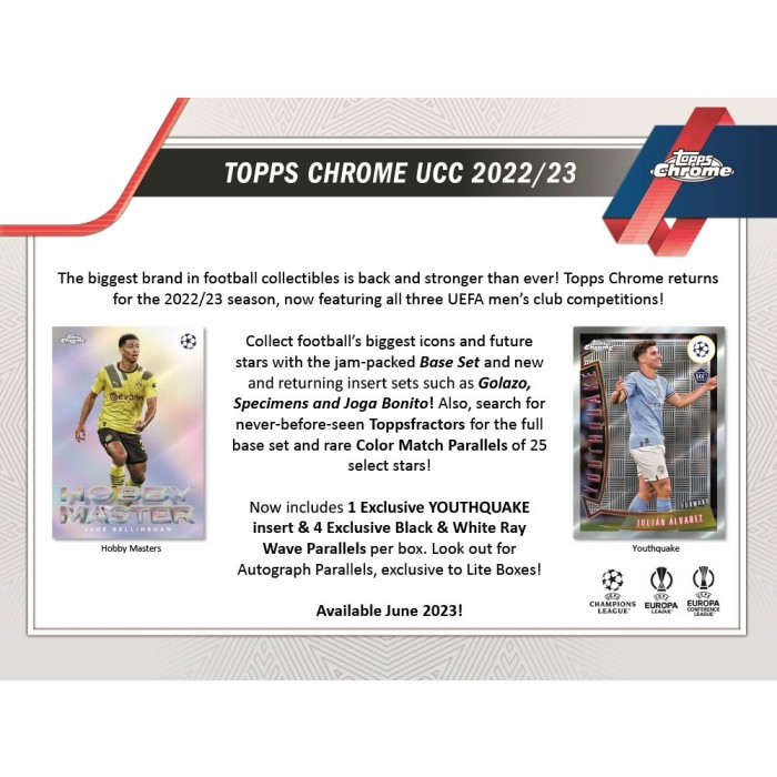 2022-23 Topps Chrome UEFA Club Competitions Soccer Hobby LITE 16-Box ...