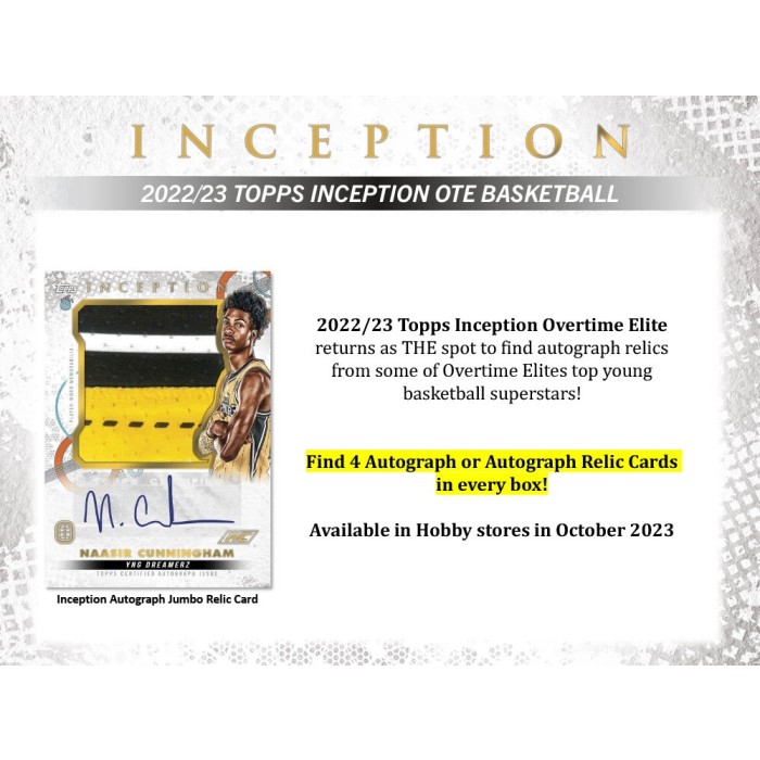 2022-23 Topps Overtime Elite Inception Basketball Hobby 16-Box Case ...