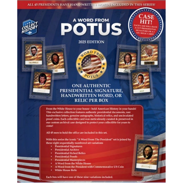 2025 POTUS A Word From the President Hobby 6-Display Case | Steel City ...