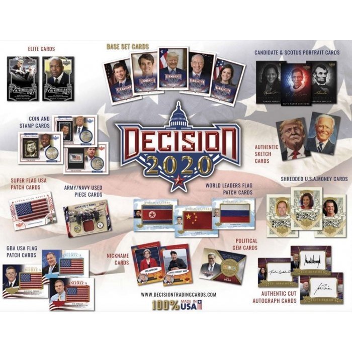 Decision 2020 Political Trading Cards Hobby 3-Box Random Hit Group ...