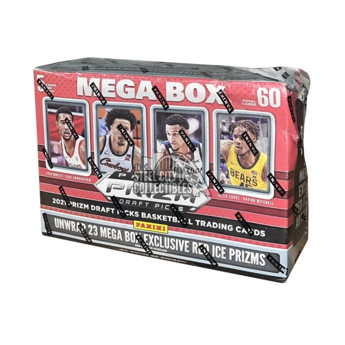 2021-22 Panini Prizm Draft Picks Collegiate Basketball 60-Card Mega Box (Red Ice Prizms) *PLEASE ...