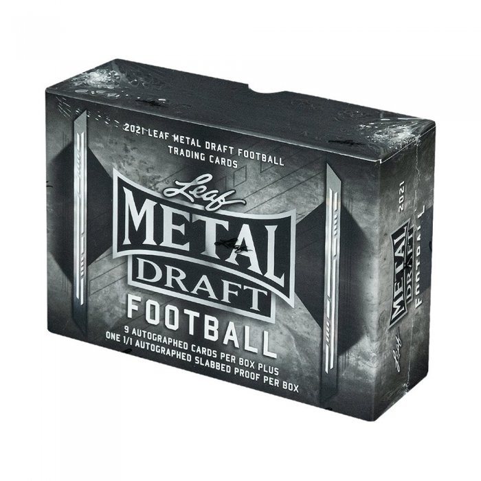 2021 Leaf Metal Draft Football Hobby Jumbo Dual Box Random Card Group ...