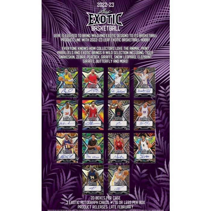 2022-23 Leaf Exotic Basketball Hobby Box | Steel City Collectibles
